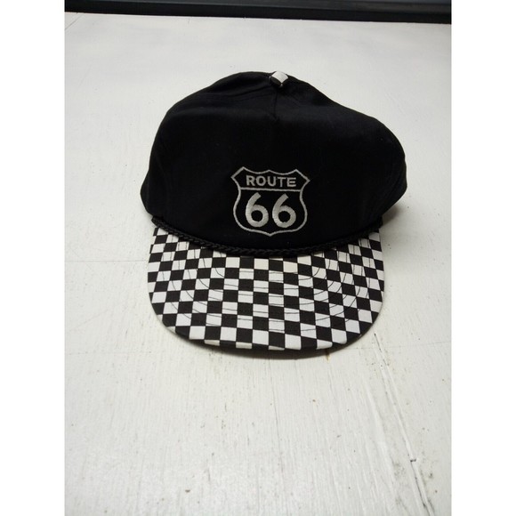 nissin | Accessories | Vintage Route 66 Hat Cap Checkered Flag News ...